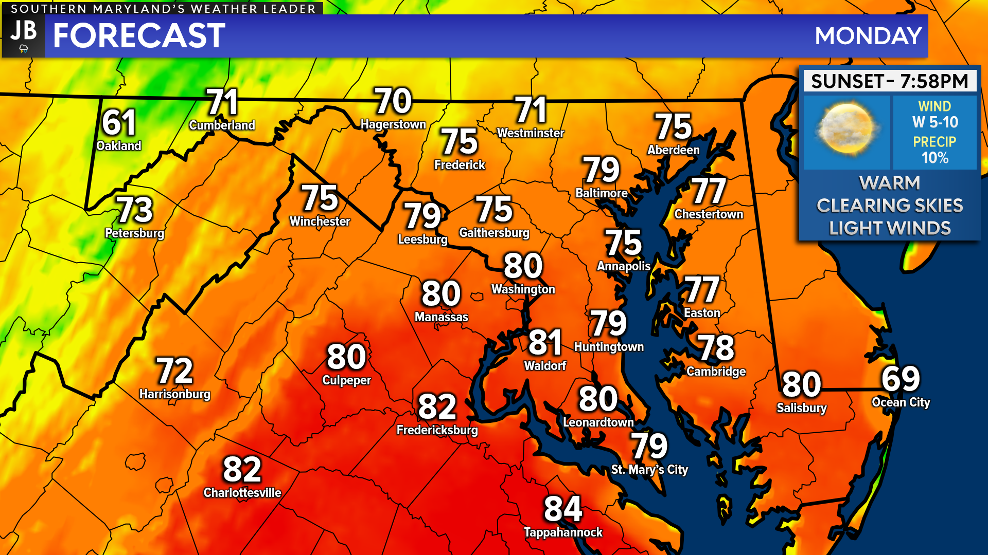 Monday's Forecast: Nice Weather to Start the Week! - JB Weather
