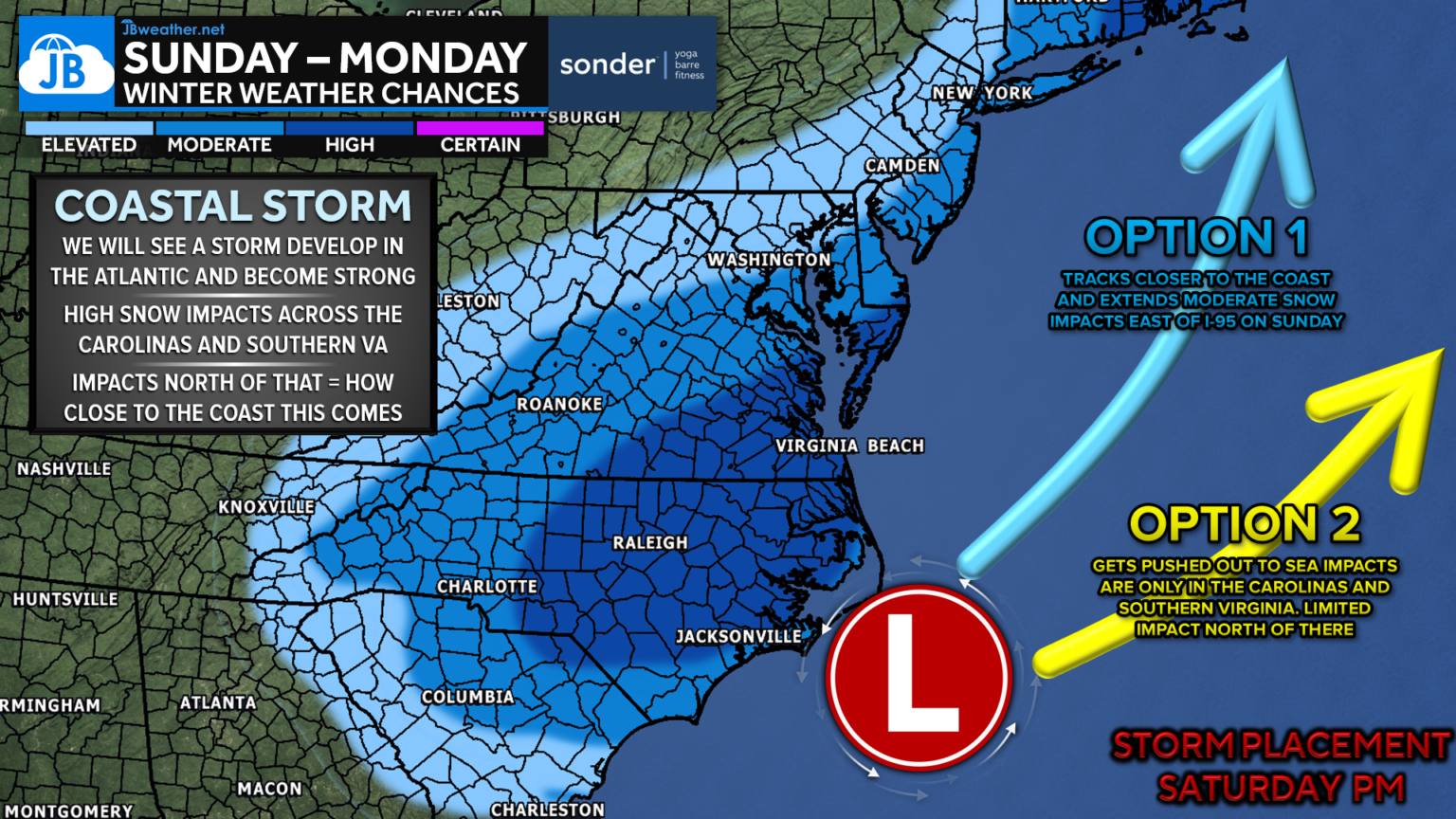 Coastal Winter Storm Still on Track — Track Will Determine Impacts - JB ...